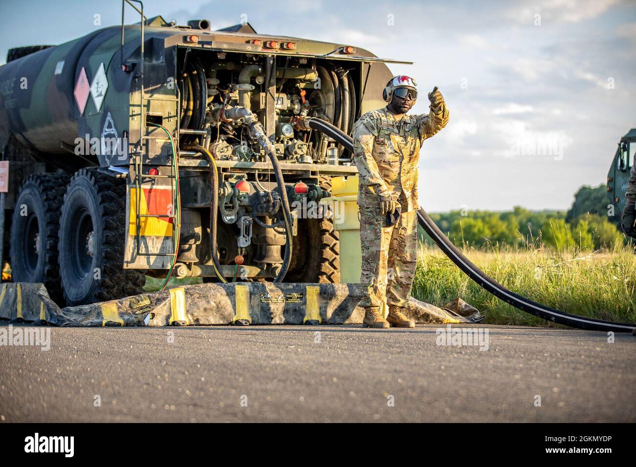Sgt. Nicholas Bostic a 92F (petroleum supply specialists) is on FARP ...