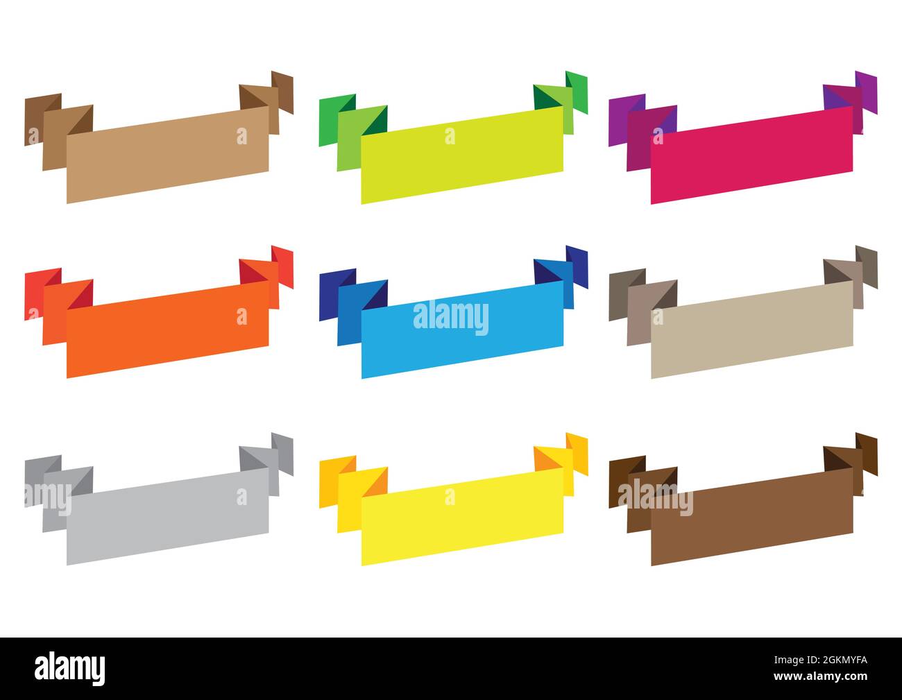 Vector illustration of blank banners in different colors with copy ...