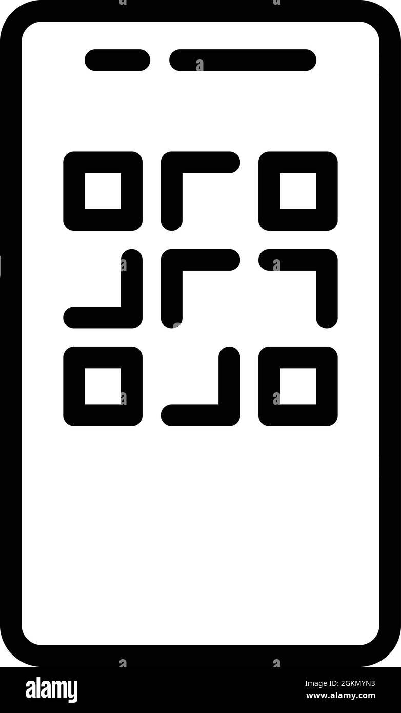 Screen barcode icon outline vector. Scan code. Mobile qr Stock Vector ...