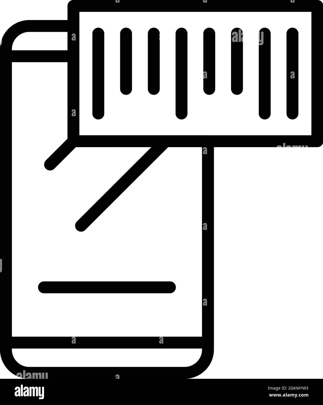 Mobile qr code icon outline vector. Phone scan. Web scanner Stock ...