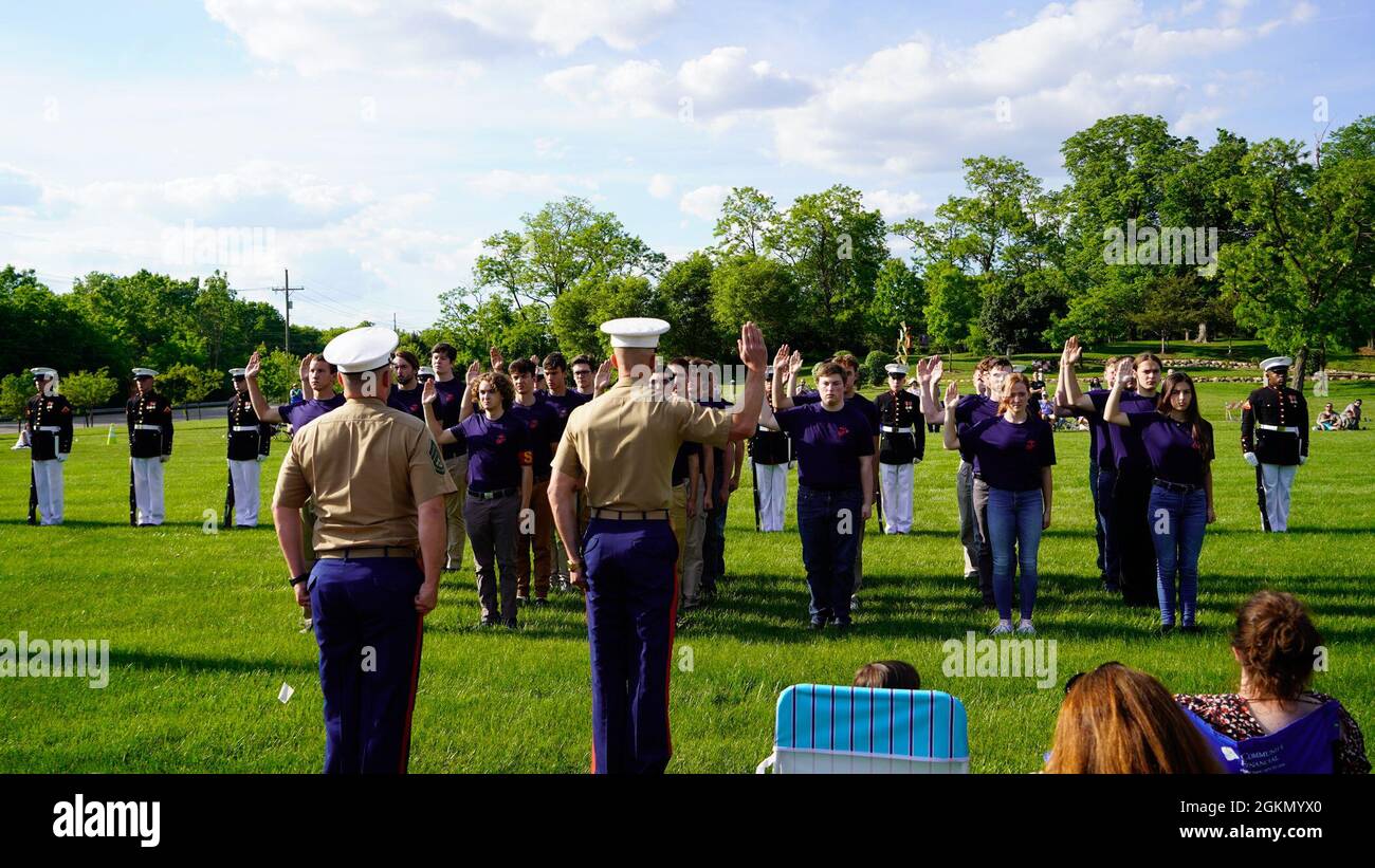 During the U.S. Marine Corps Silent Drill Platoon's last show of the ...