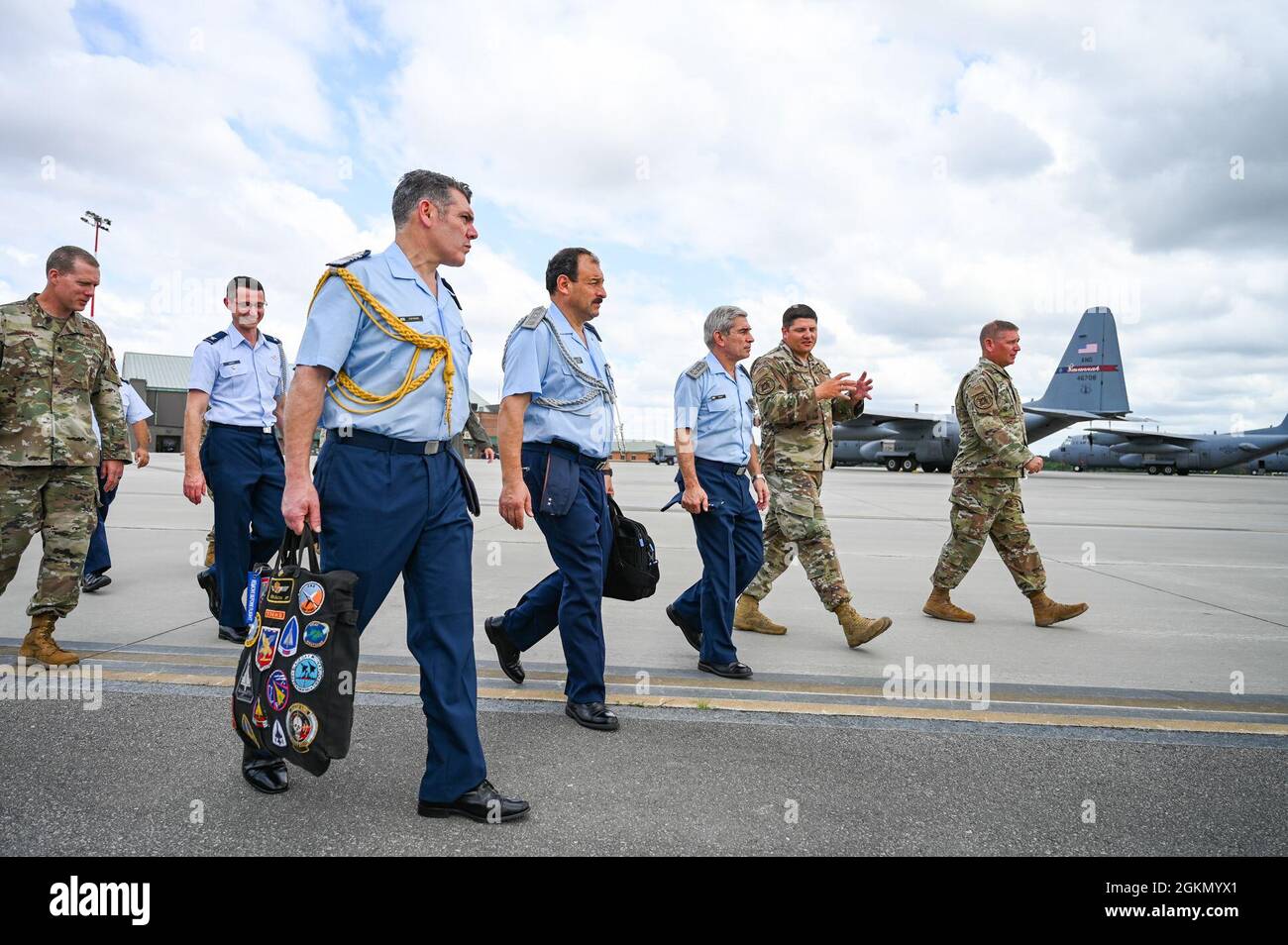 U.S. Air Force Col. Steven Poulos and Maj. James Oshea from the 165th ...