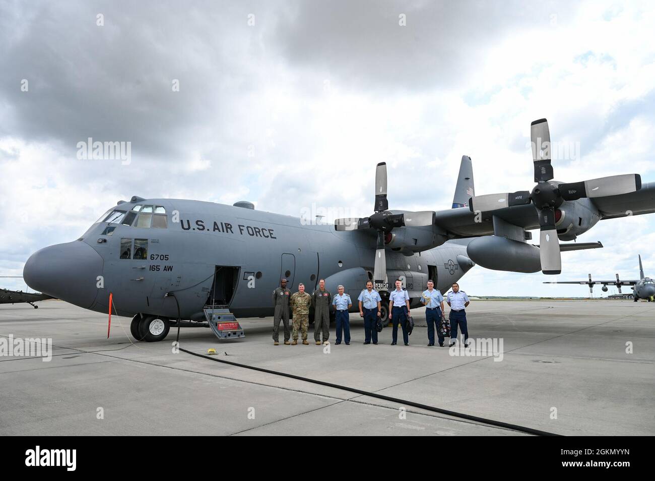 U.S. Air Force Col. Chris Dunlap, 165th Airlfit Wing commander, and ...