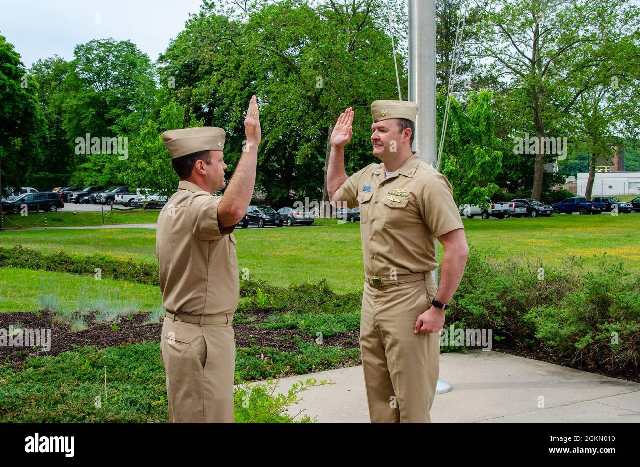 Cmdr. Michael Graham administers the oath of office to Lt. Cmdr. Rick ...