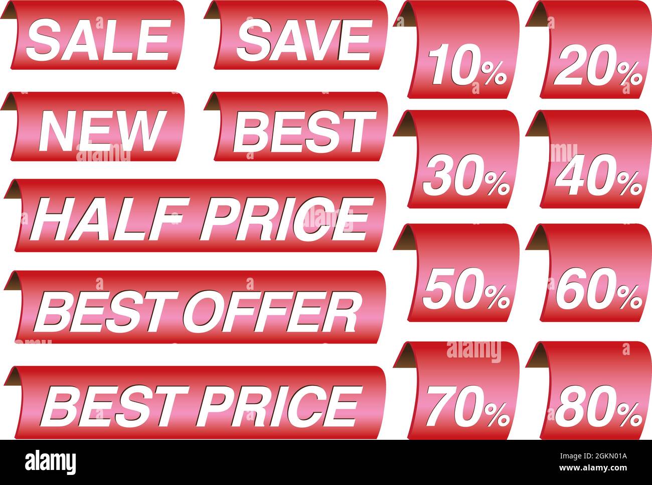 Sale label and price tags in different messages. Vector illustration ...