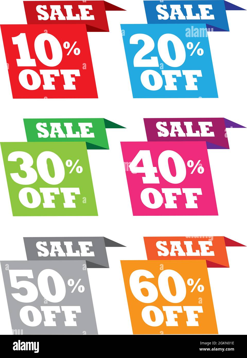 Discount paper folding sale labels. Vector illustration Stock Vector ...