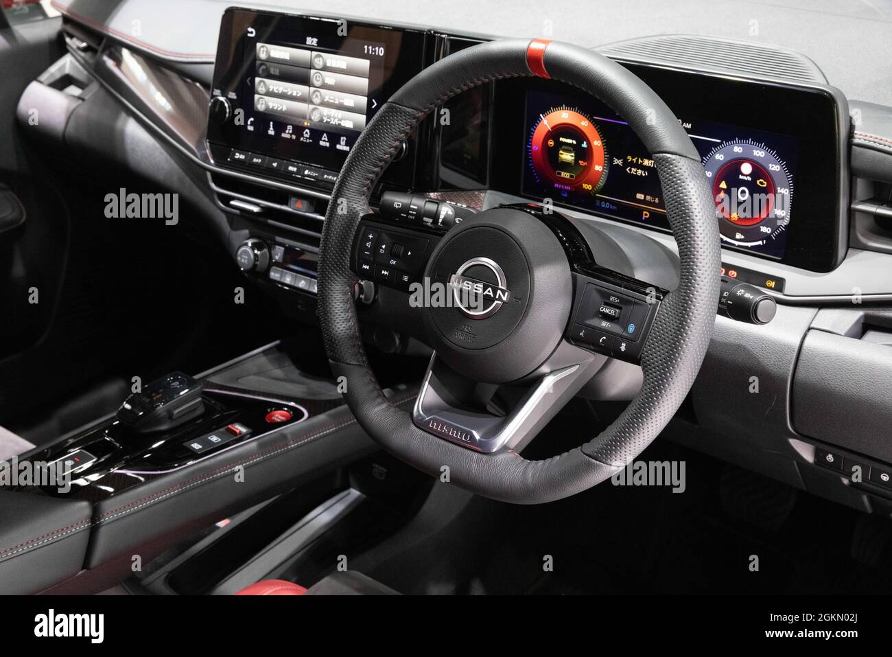 Interior of Nissan Aura Nismo on display inside Nissan Headquarters ...