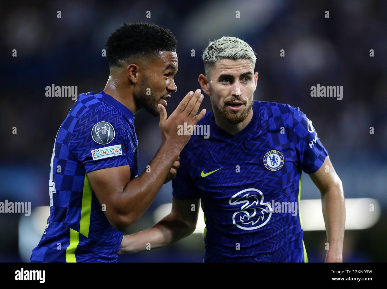 London, England, 14th September 2021. Reece James of Chelsea with ...