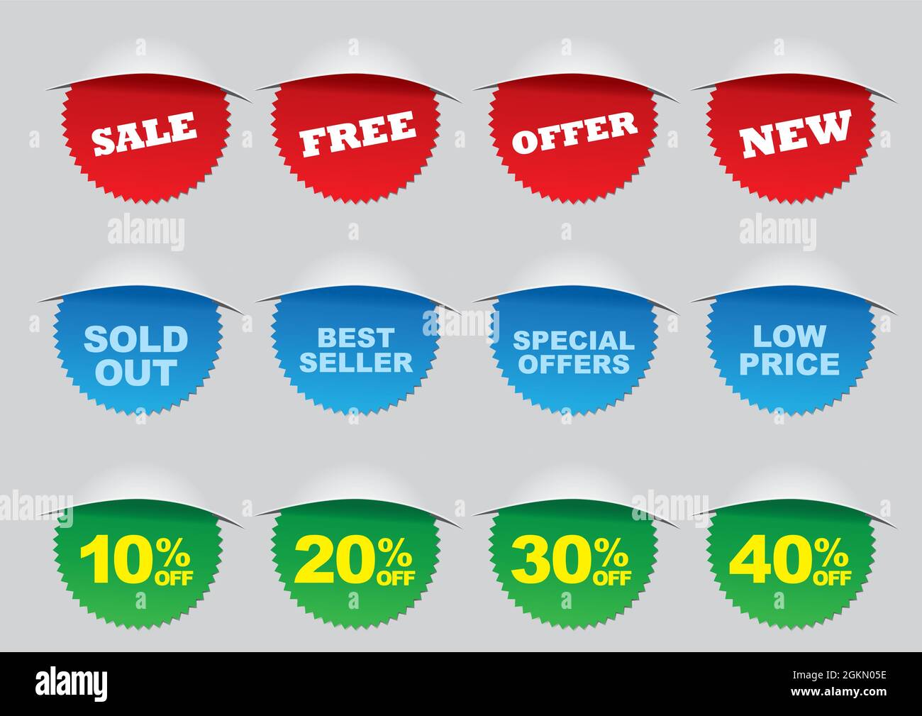 Illustration of a set of Vector promotion retail labels Stock Vector ...