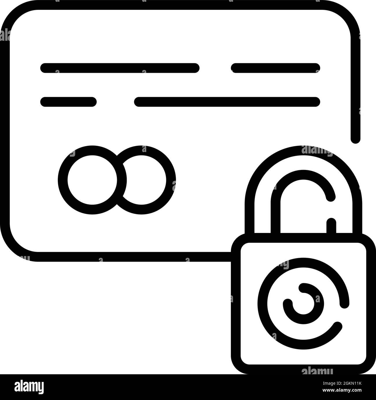 Privacy credit card icon outline vector. Safe payment. Secure payment ...