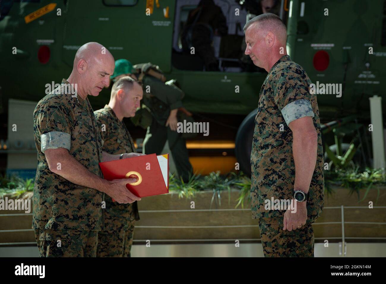 U.S. Marine Corps Lt. Gen. David Ottignon, left, Deputy Commandant ...