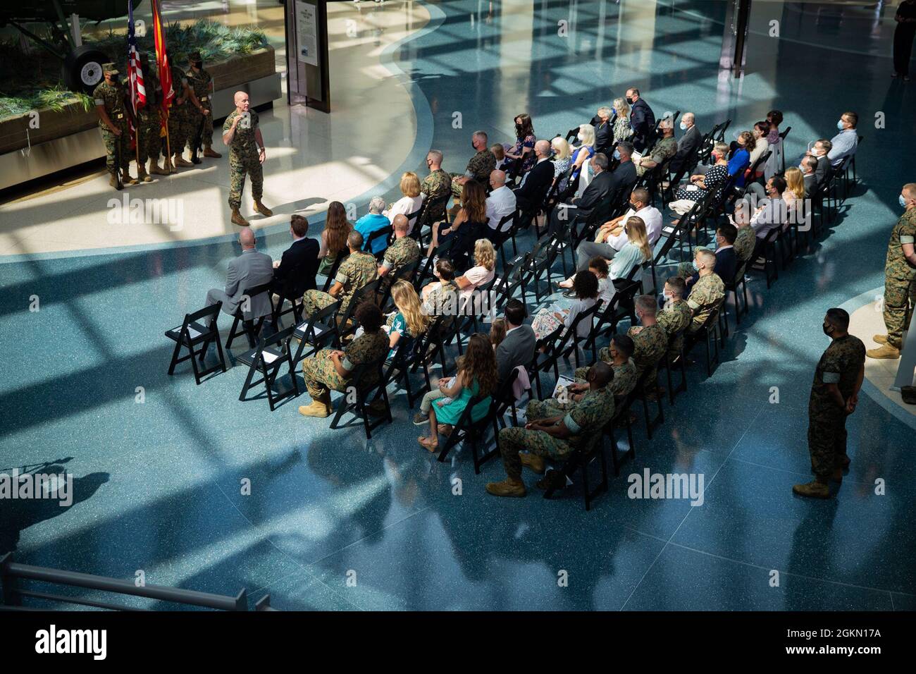 U.S. Marines, friends, and family attend the Wounded Warrior Regiment ...