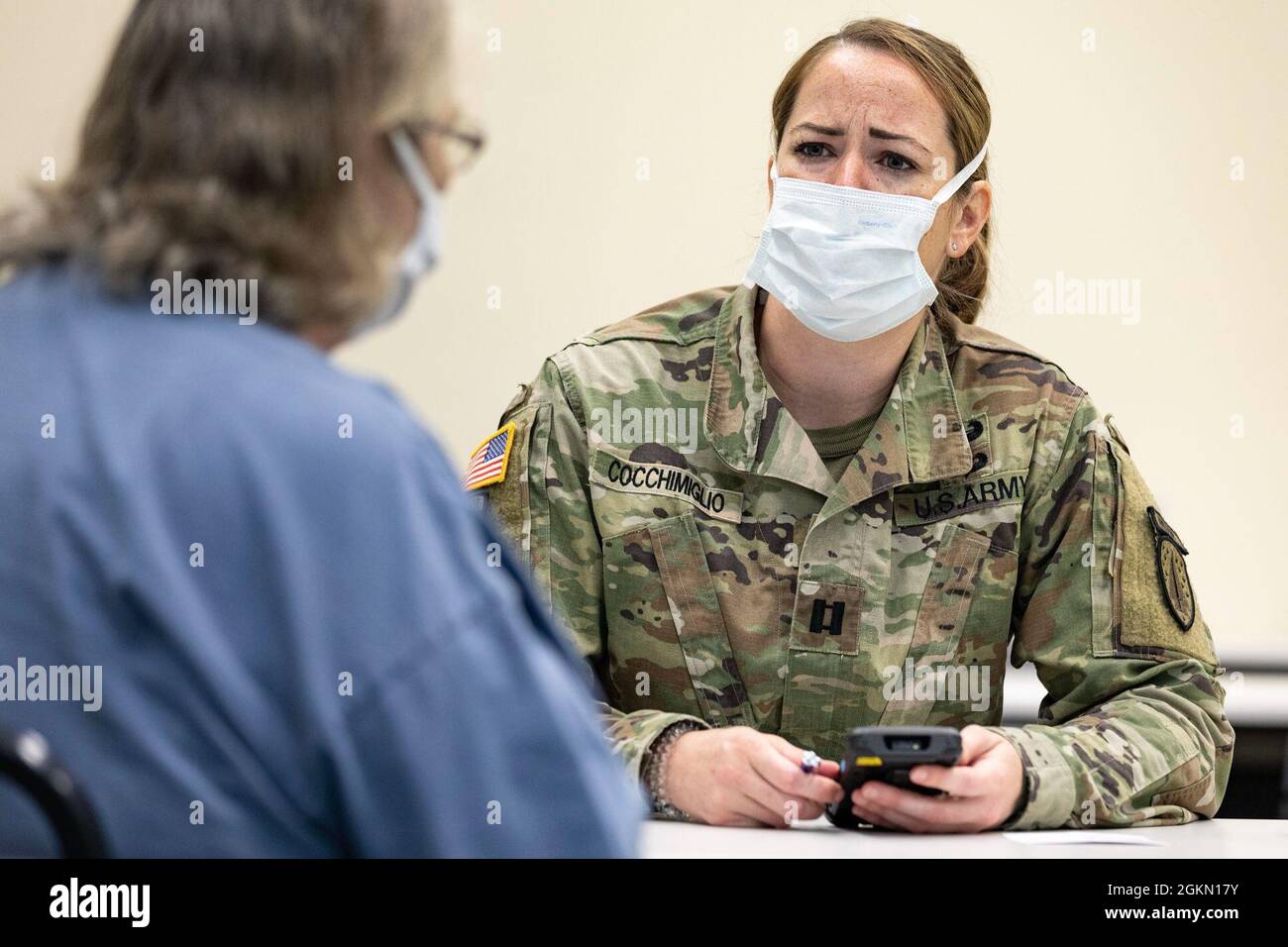 U.S. Army Capt. Stefanie Cocchimiglio, a registered nurse assigned to ...