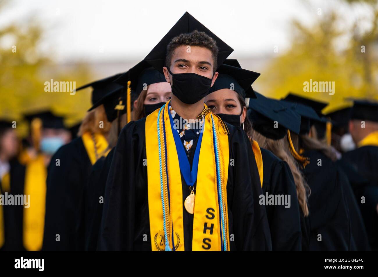 Stuttgart High School student council president, Kenneth Roedl, lines ...