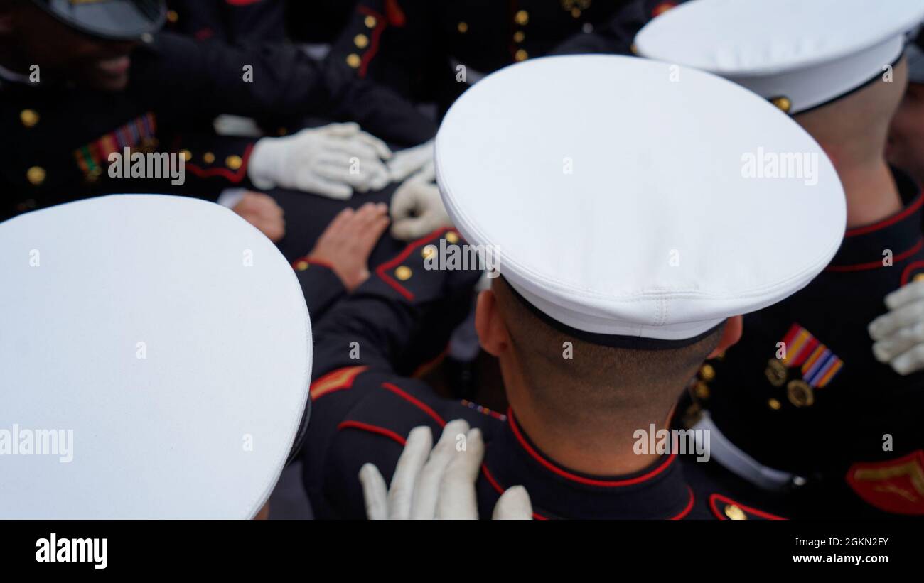 The U.S. Marine Corps Silent Drill Platoon prepares for their final ...