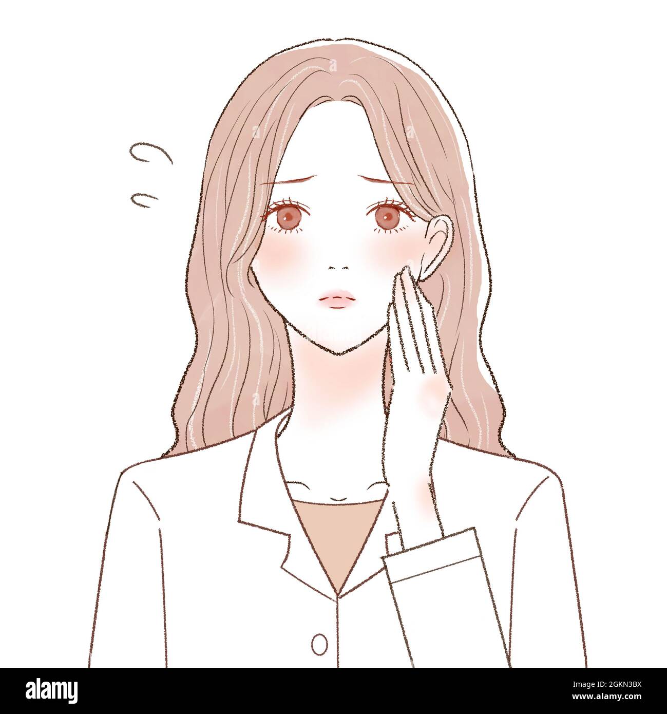 Troubled female doctor. On a white background Stock Photo - Alamy