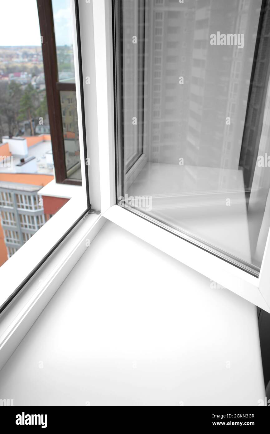 Modern window sill close up Stock Photo - Alamy