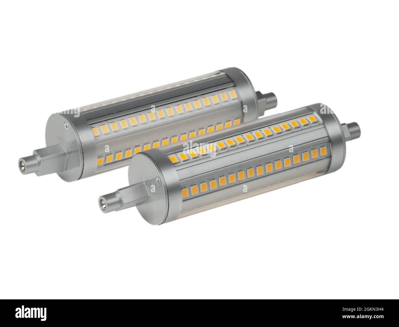 Linear R7S LED bulb, dimmable, isolated on white Stock Photo - Alamy