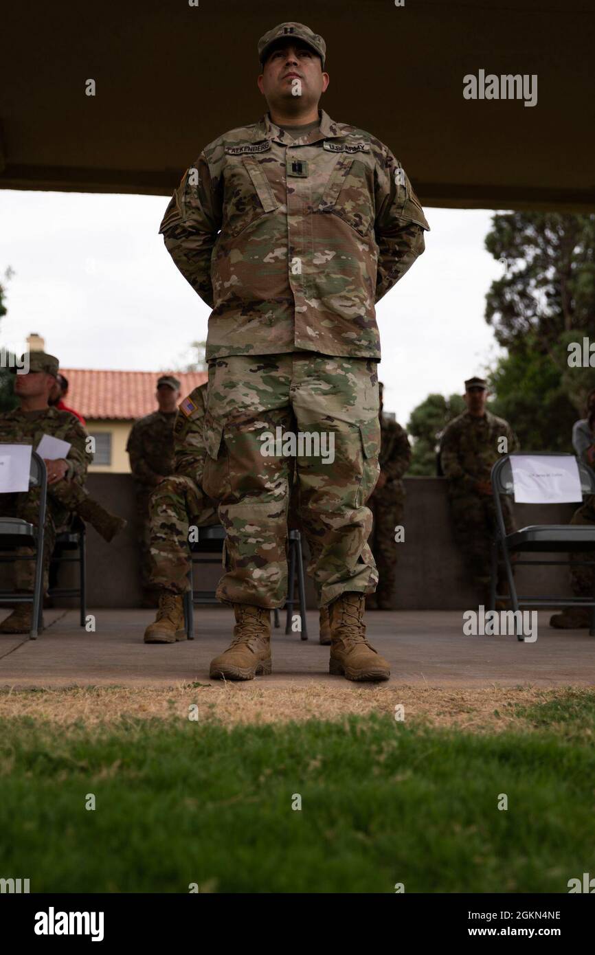 Capt. Thomas Falkenberg, the incoming commander for the 1AD Reception ...