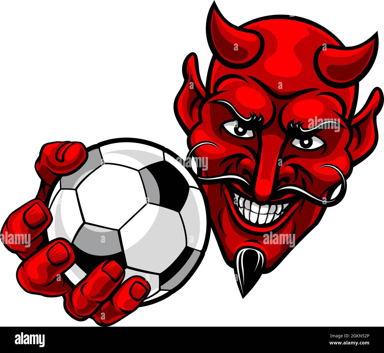 Devil Soccer Football Ball Sports Mascot Cartoon Stock Vector Image ...