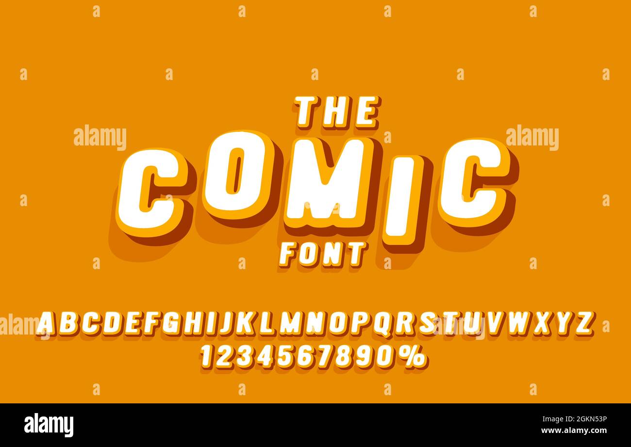 Comic font set collection, letters and numbers symbol. Vector ...
