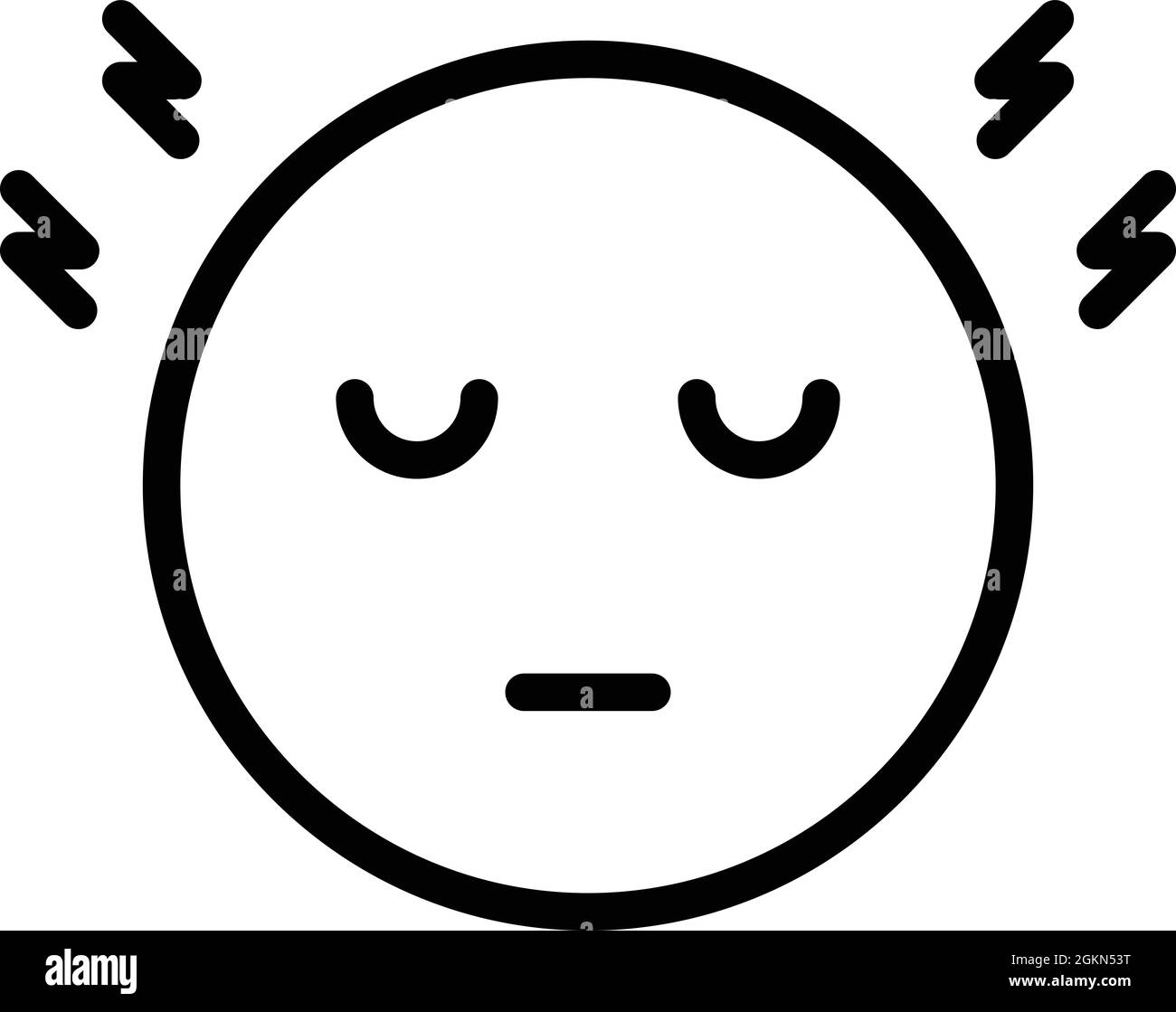 Head migraine icon outline vector. Headache stress. Pain disorder Stock ...