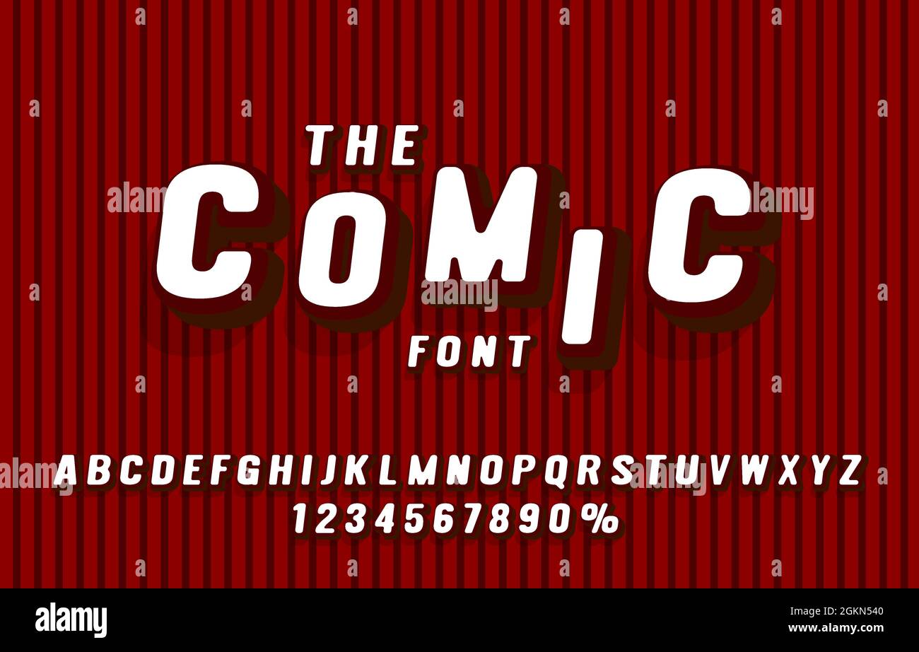Comic font set collection, letters and numbers symbol. Vector ...