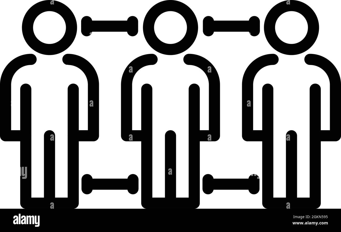 Avoid crowd icon outline vector. Social health. People space Stock ...