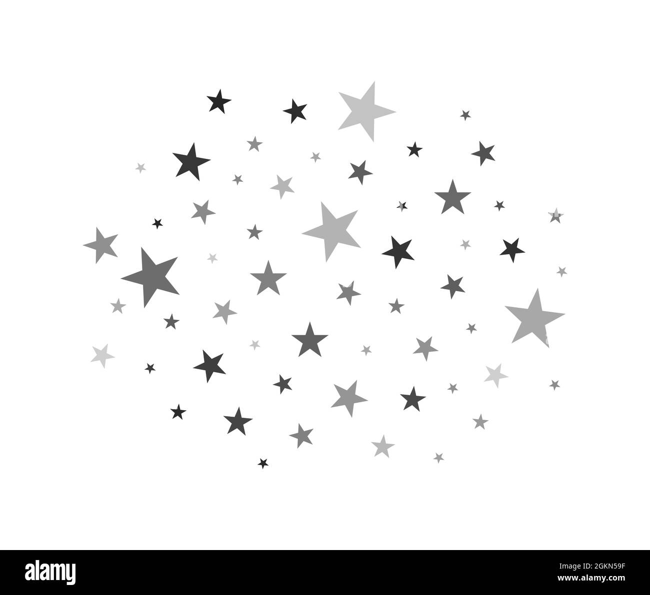 Cloud of stars. Sparkles stars isolated on white background. Starry sky ...