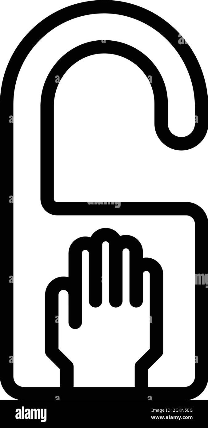 Stop touch icon outline vector. Hand warning. Danger caution Stock ...