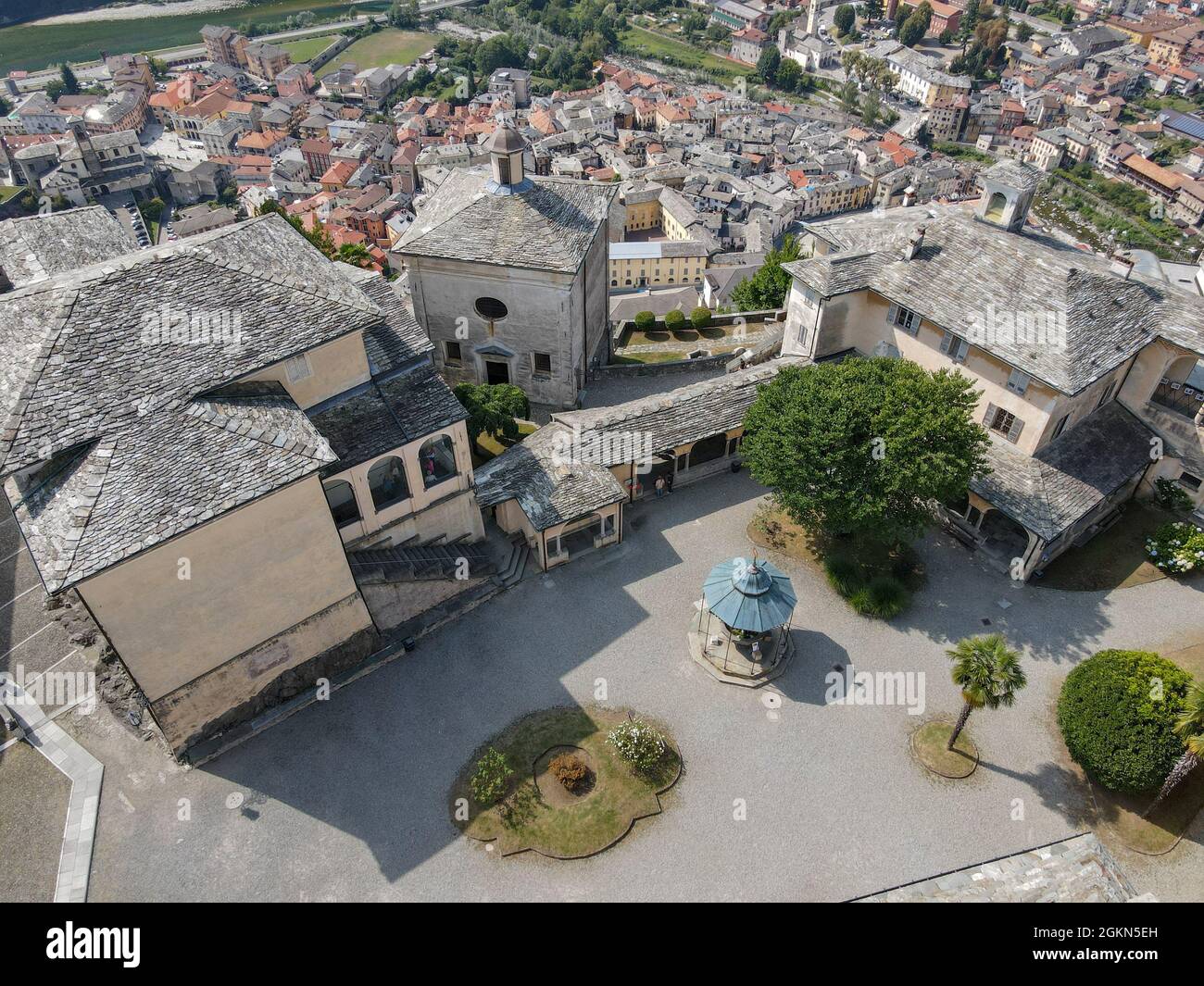 Drone view at the sacred mount of Varallo on Italy Stock Photo - Alamy