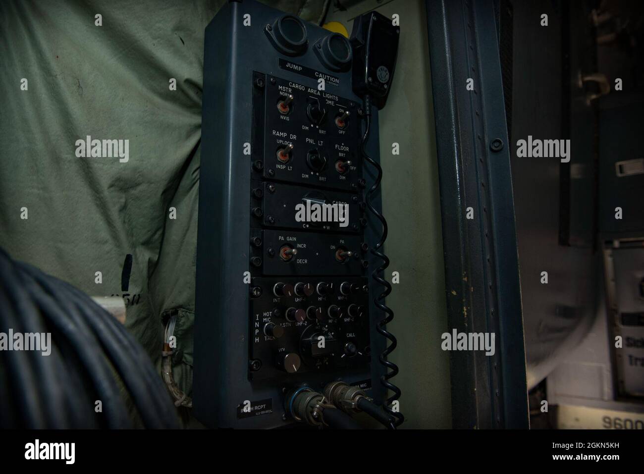 A control panel in the C-130H3 aircraft allows flight crew to adjust ...