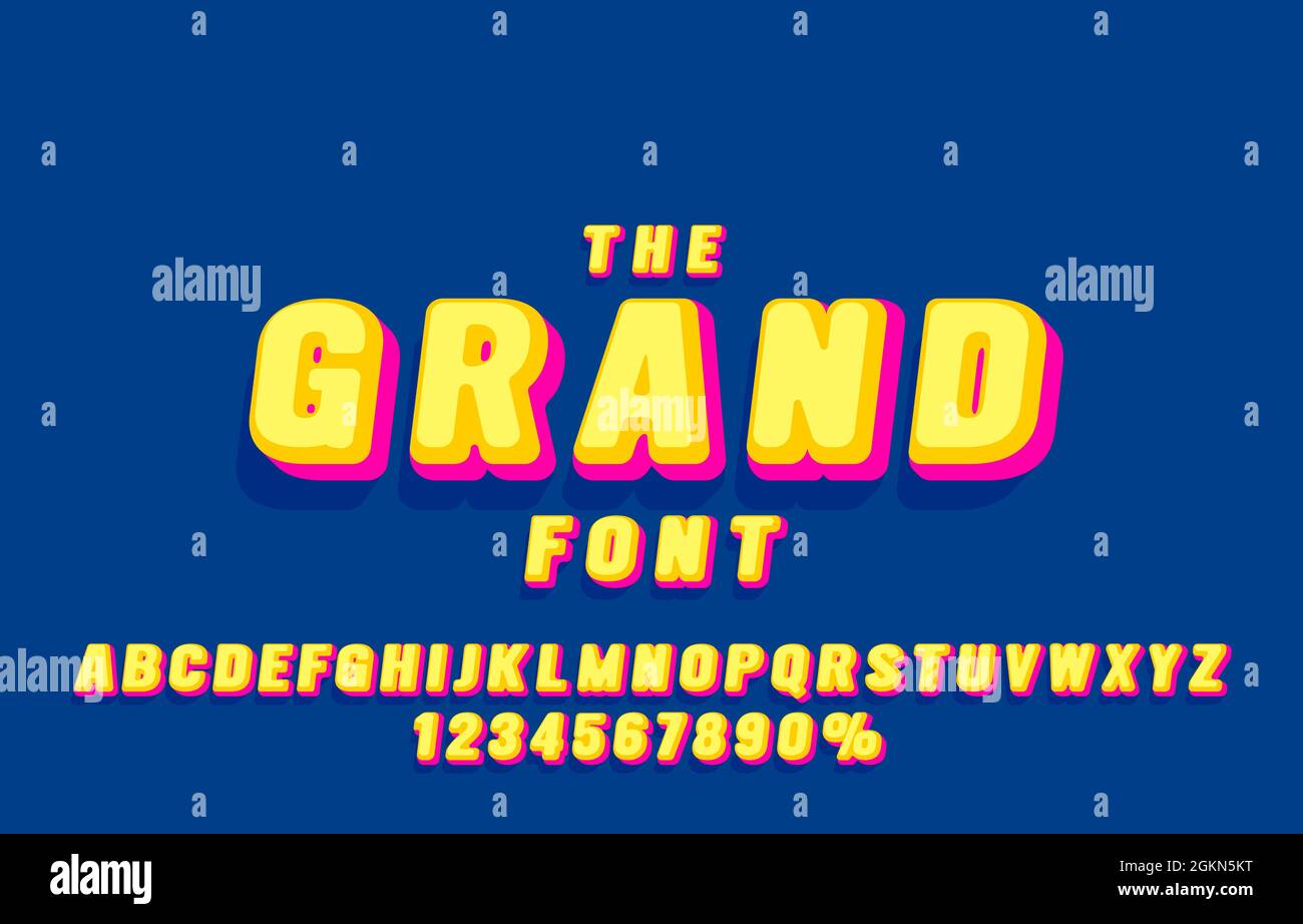 Grand font set collection, letters and numbers symbol. Vector ...