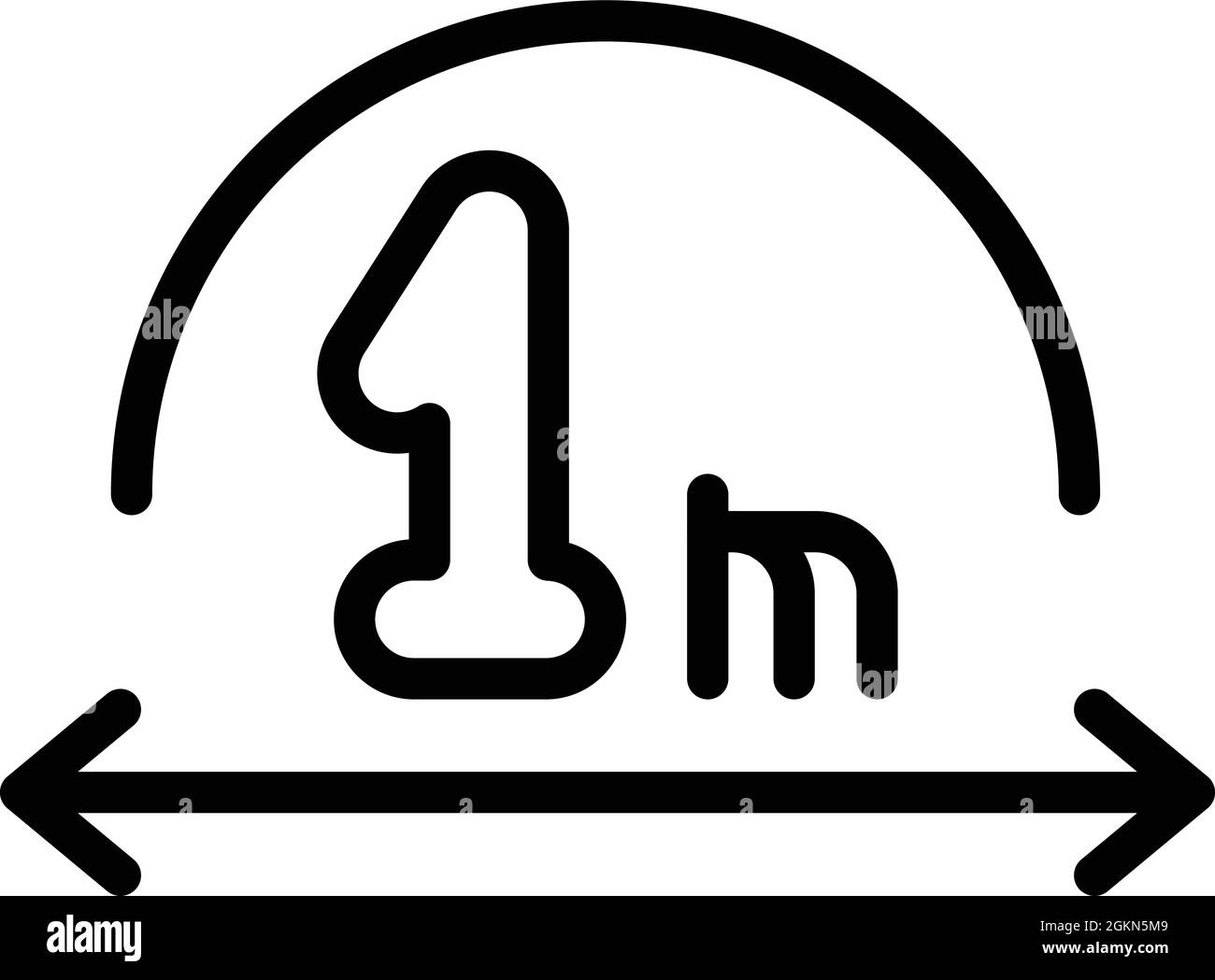 Social distance icon outline vector. Virus safety. Avoid crowd Stock ...