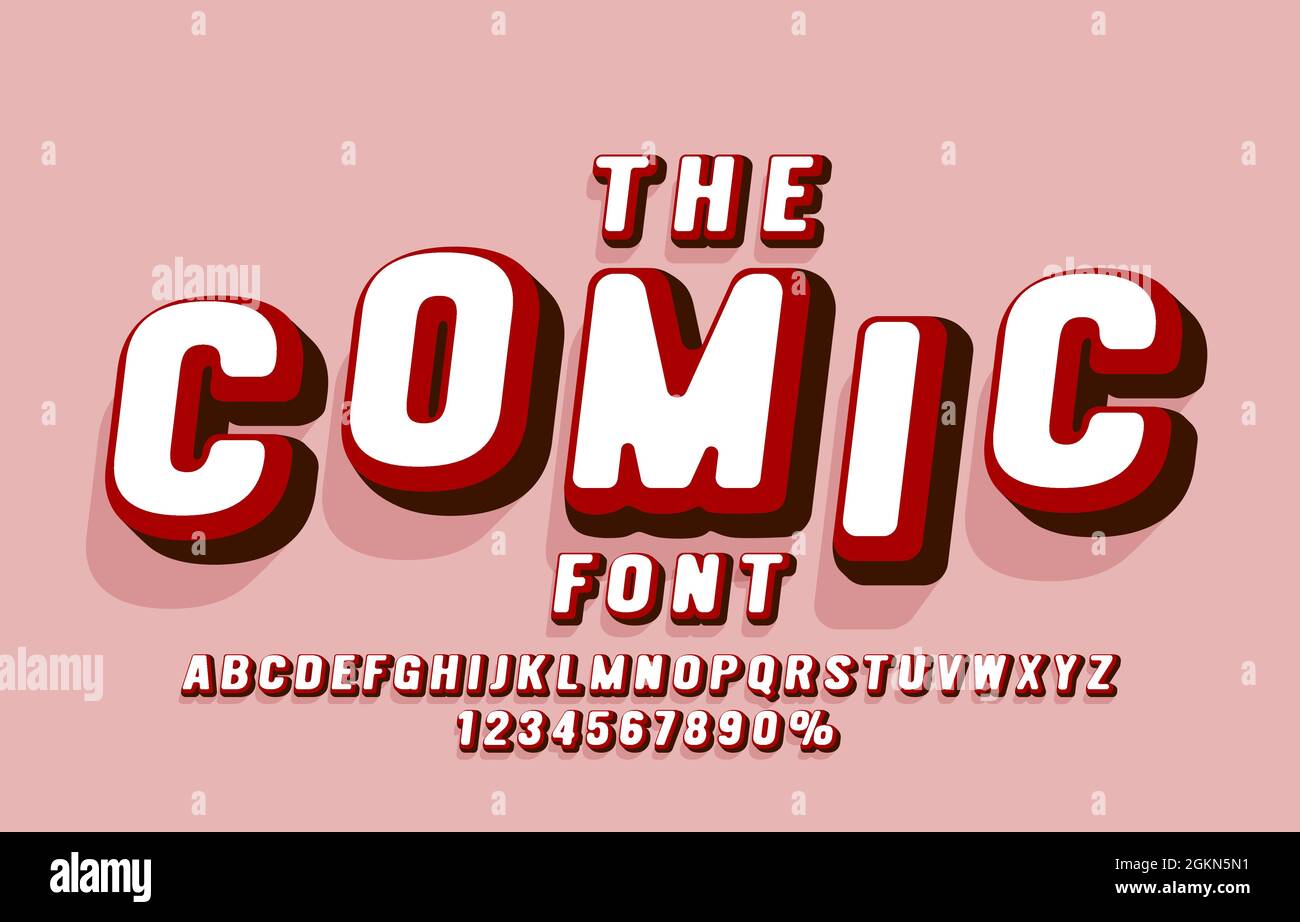 Comic font set collection, letters and numbers symbol. Vector ...