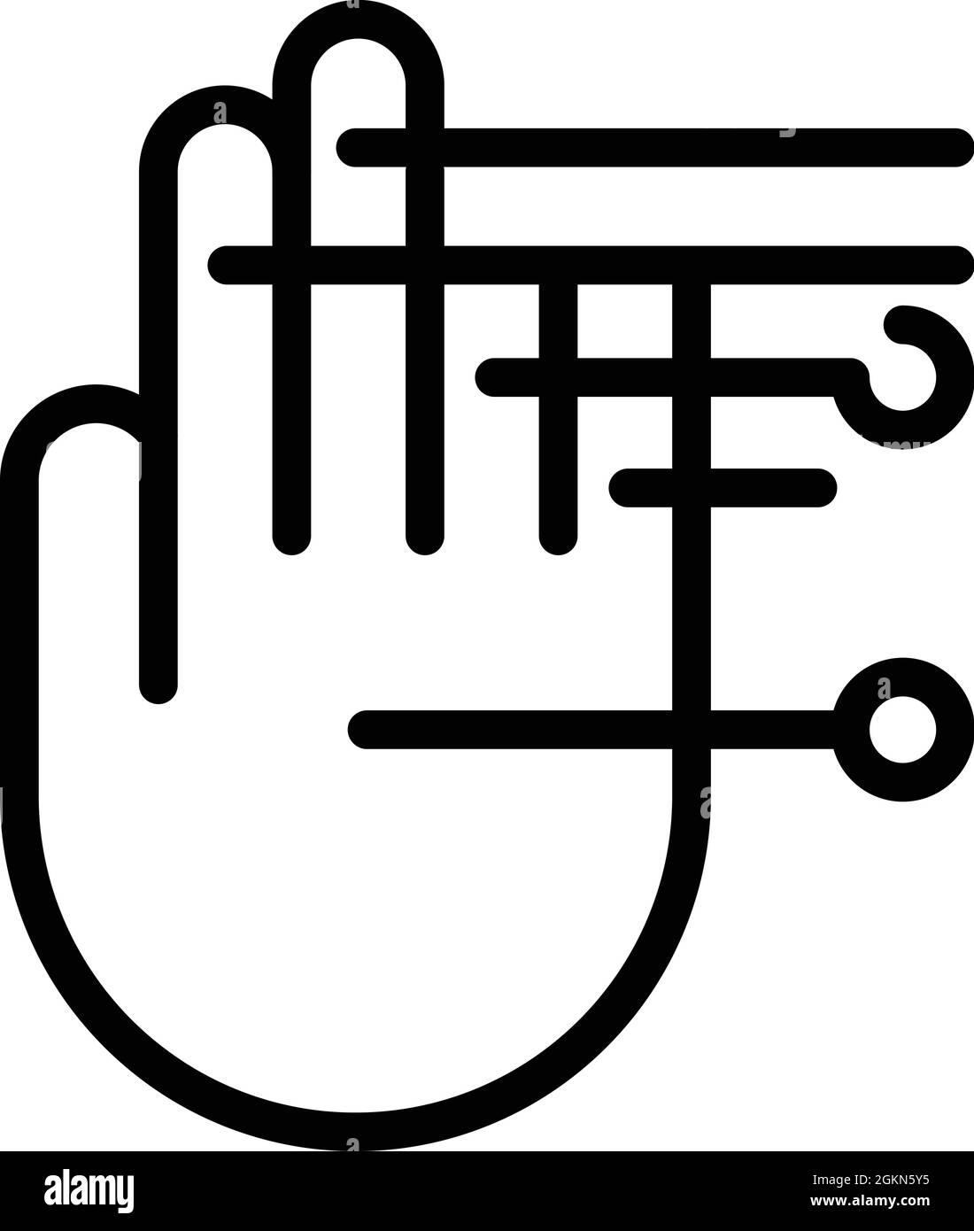 Access palm scanning icon outline vector. Biometric recognition. Hand ...