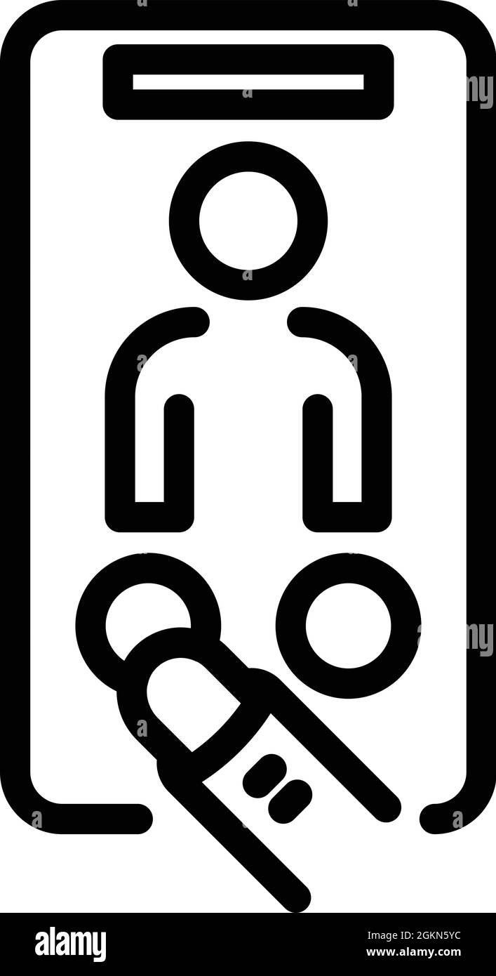 Phone video call icon outline vector. Cellphone chat. Safe contact ...