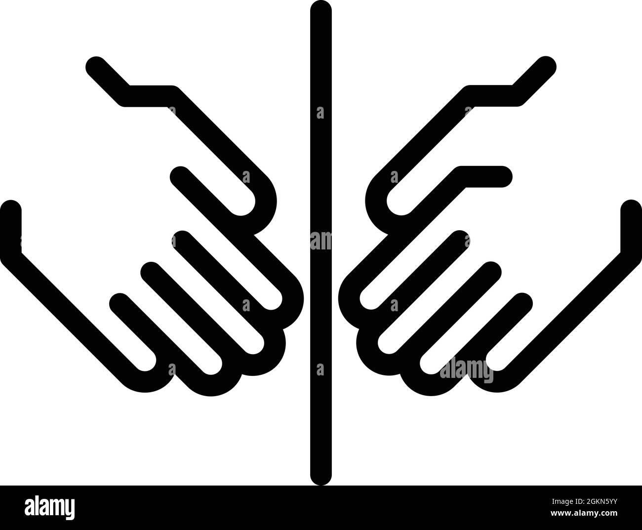 No hand touching icon outline vector. Touch forbidden. Keep distance ...