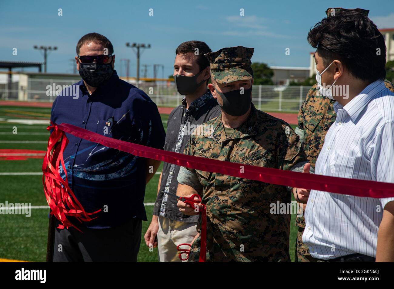U.S. Marine Corps Col. Ray Gerber, the camp commander of Camp Hansen ...