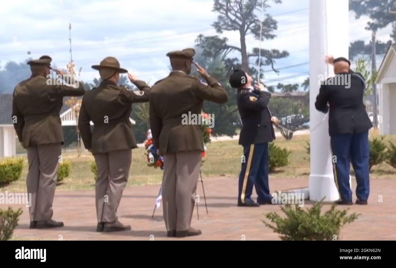 Post Command Sgt. Maj. Philson Tavernier, Staff Sgt. Josiah Bartz and ...