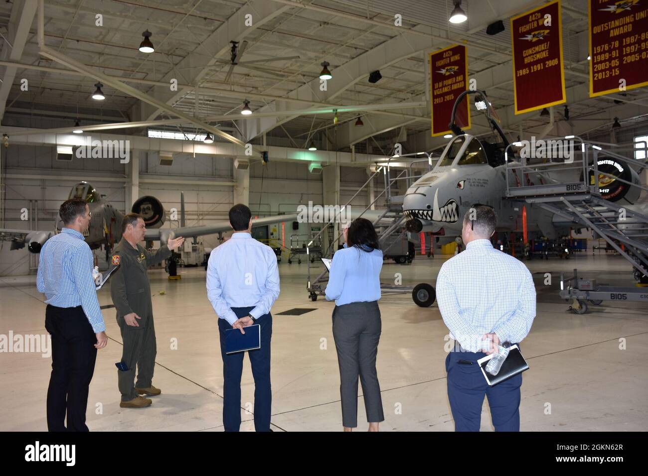 Staff members from Sen. Josh Hawley’s office visit the 442 Fighter Wing ...