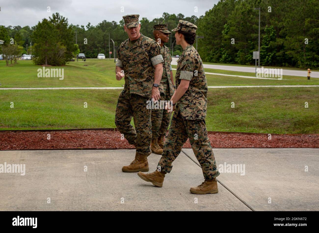 U.S. Marine Corps Lt. Gen. David A. Ottignon, left, deputy commandant ...