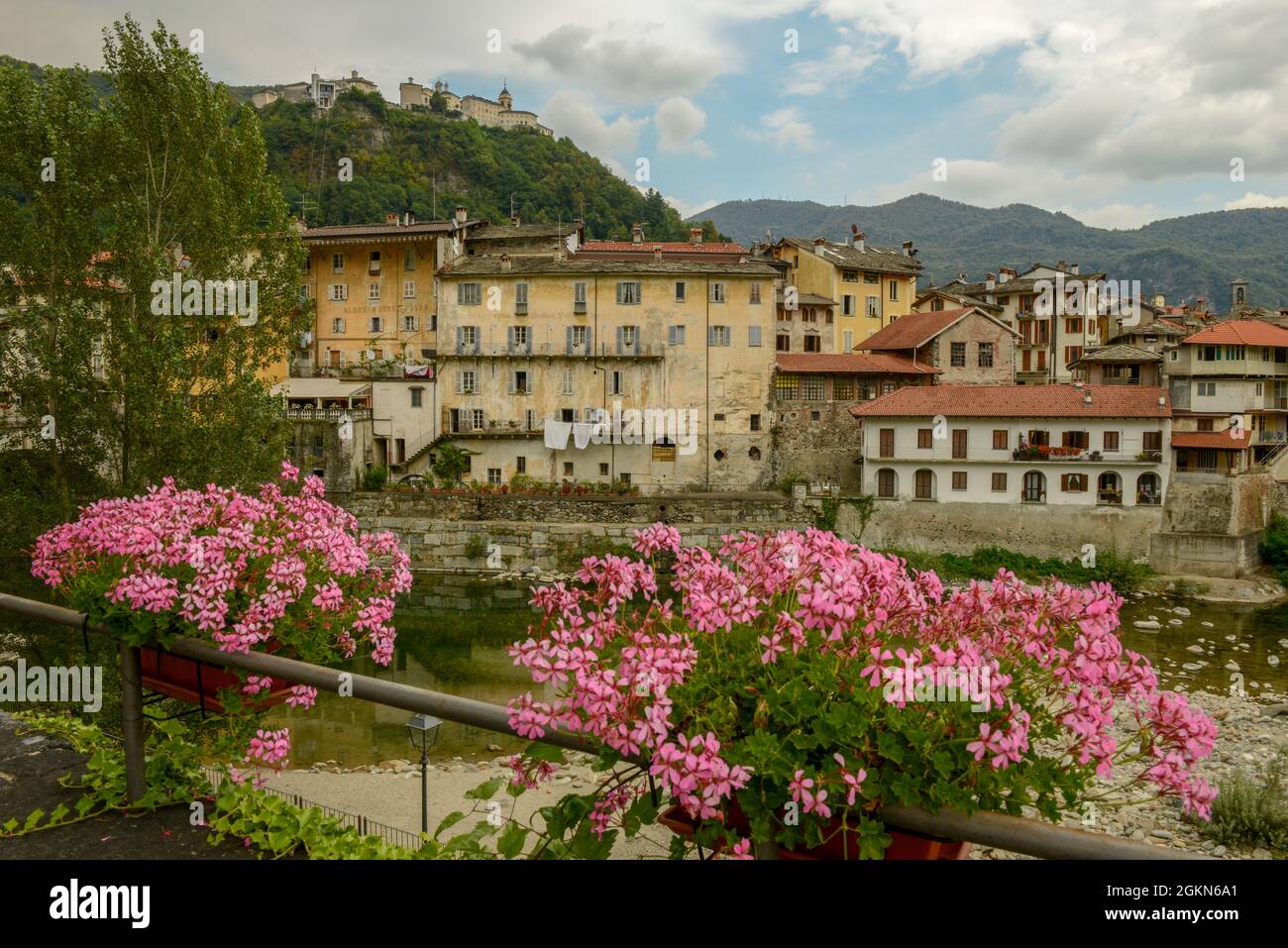 Varallo, Italy - 5 September 2021: Varallo Sesia village and Sacred ...