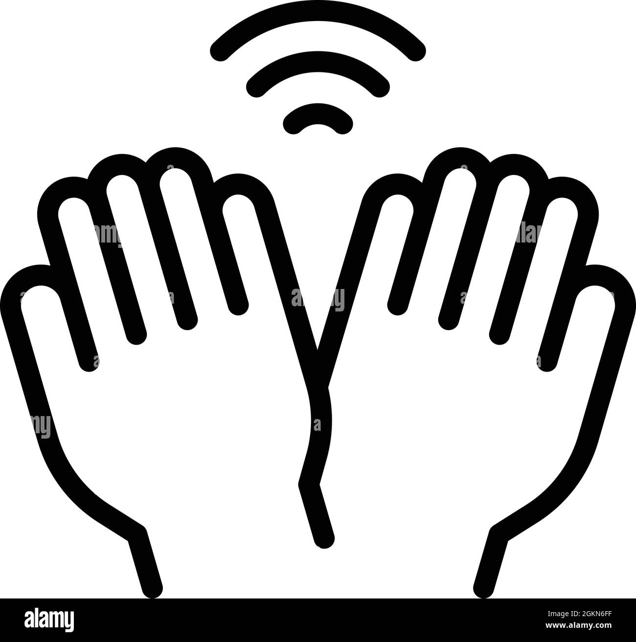 Palm password icon outline vector. Biometric recognition. Scan hand ...