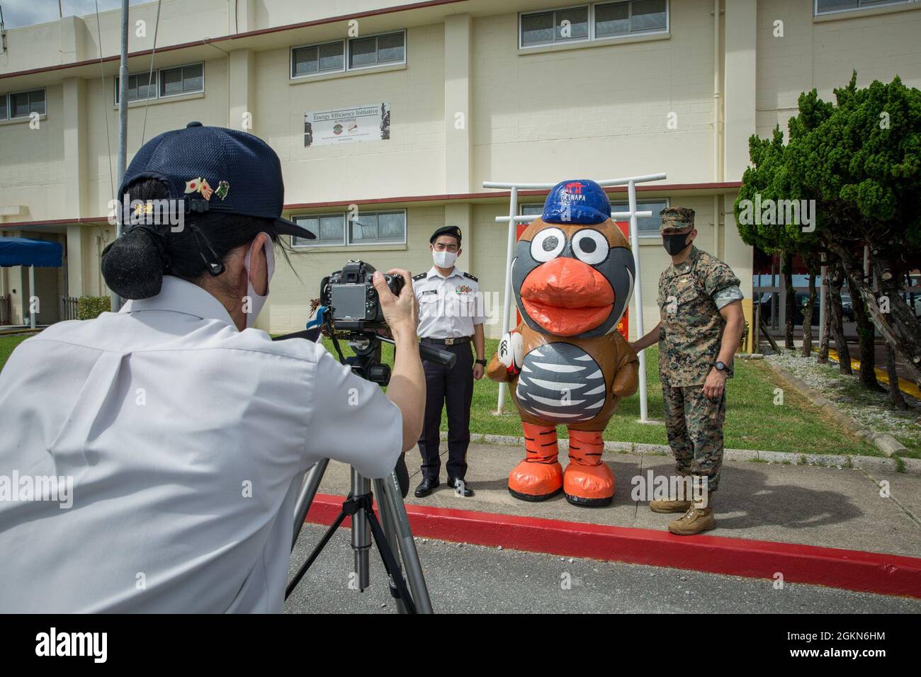 U.S. Marine Corps Col. Omar J. Randall, right, commanding officer of ...