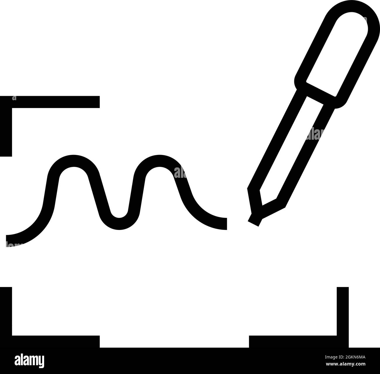 Handwriting signature icon outline vector. Digital recognition. Online ...