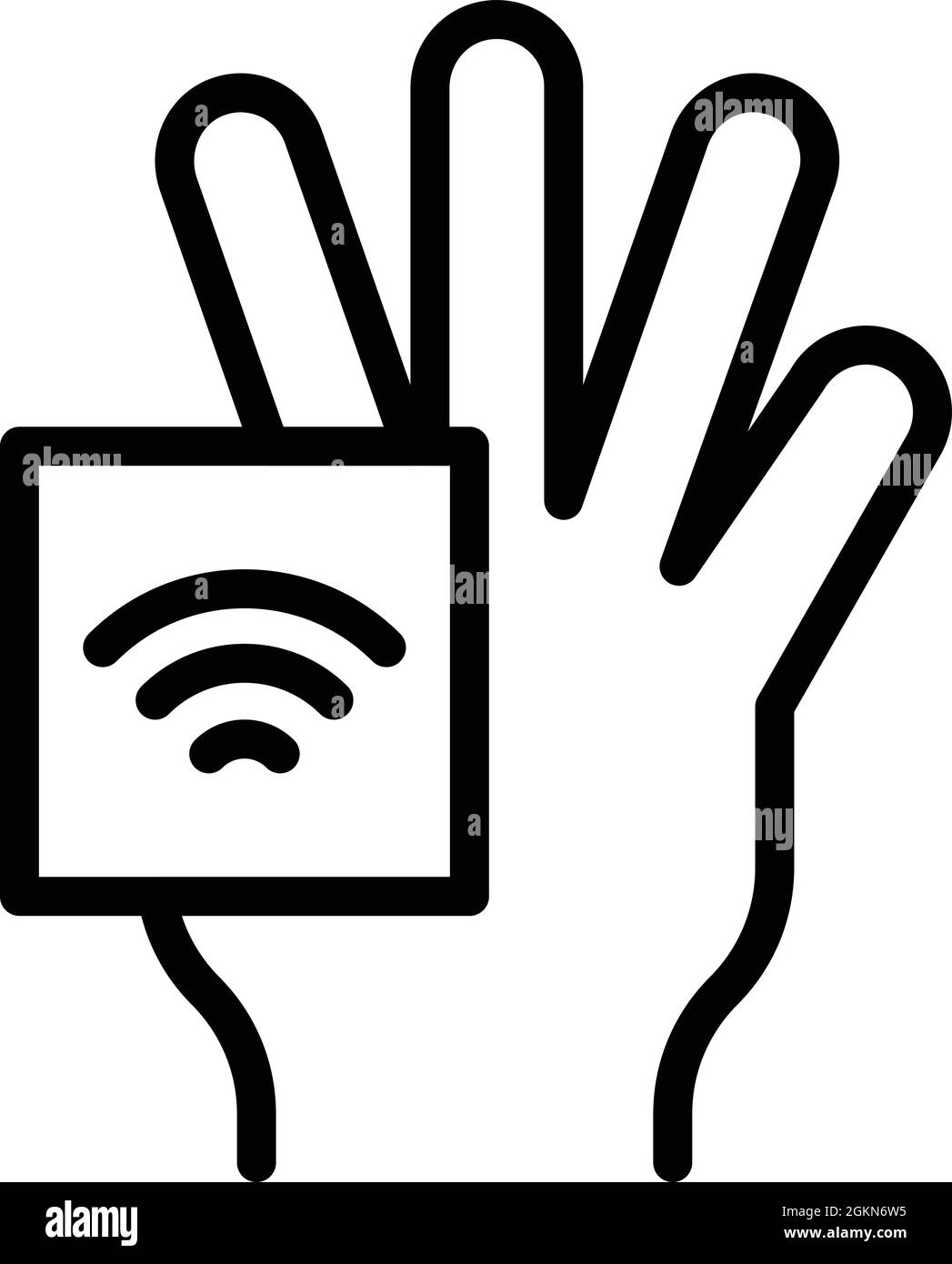 Internet palm recognition icon outline vector. Biometric scan. Hand ...