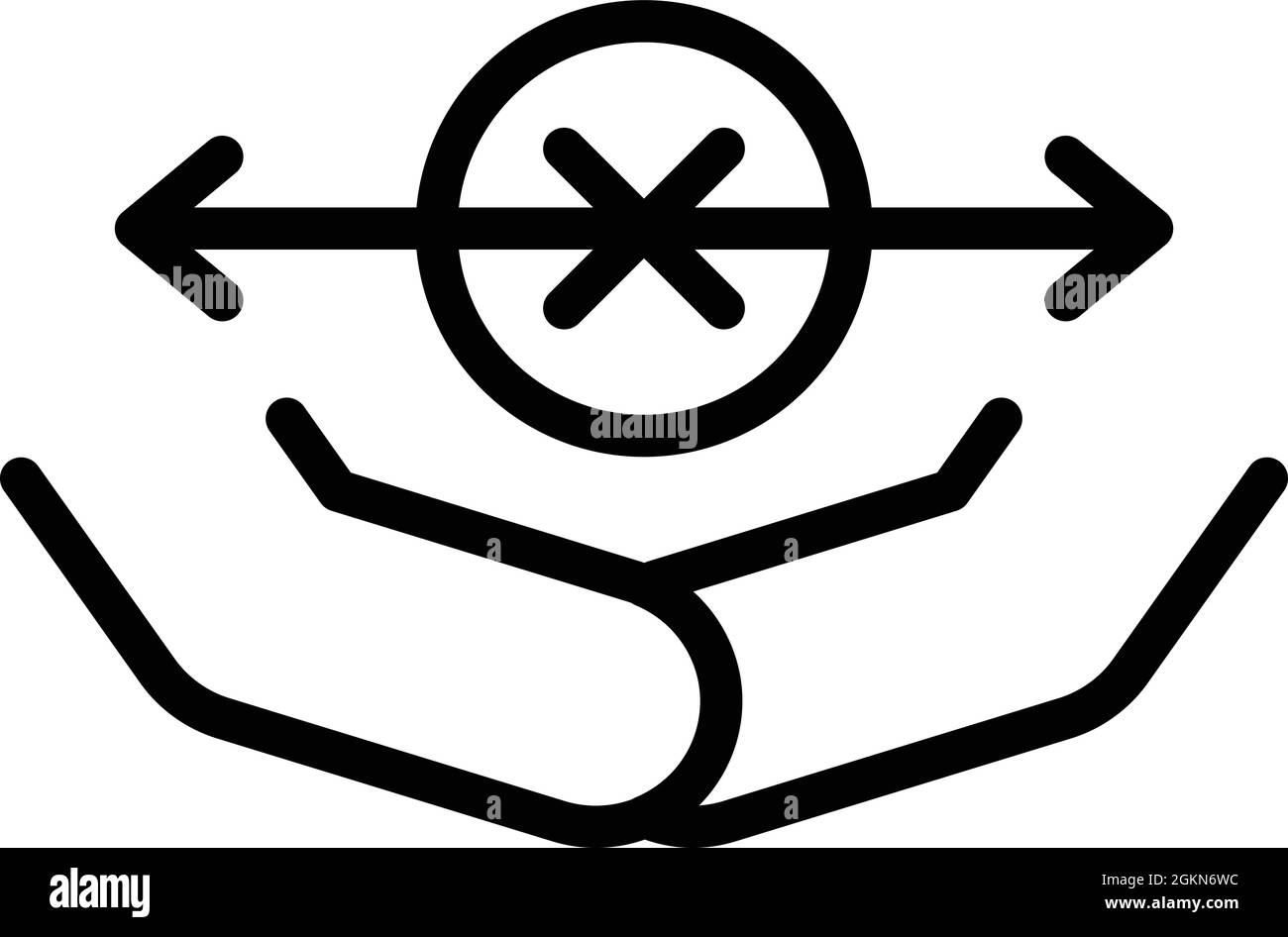 Social distance measure icon outline vector. Safety guidance. Avoid ...