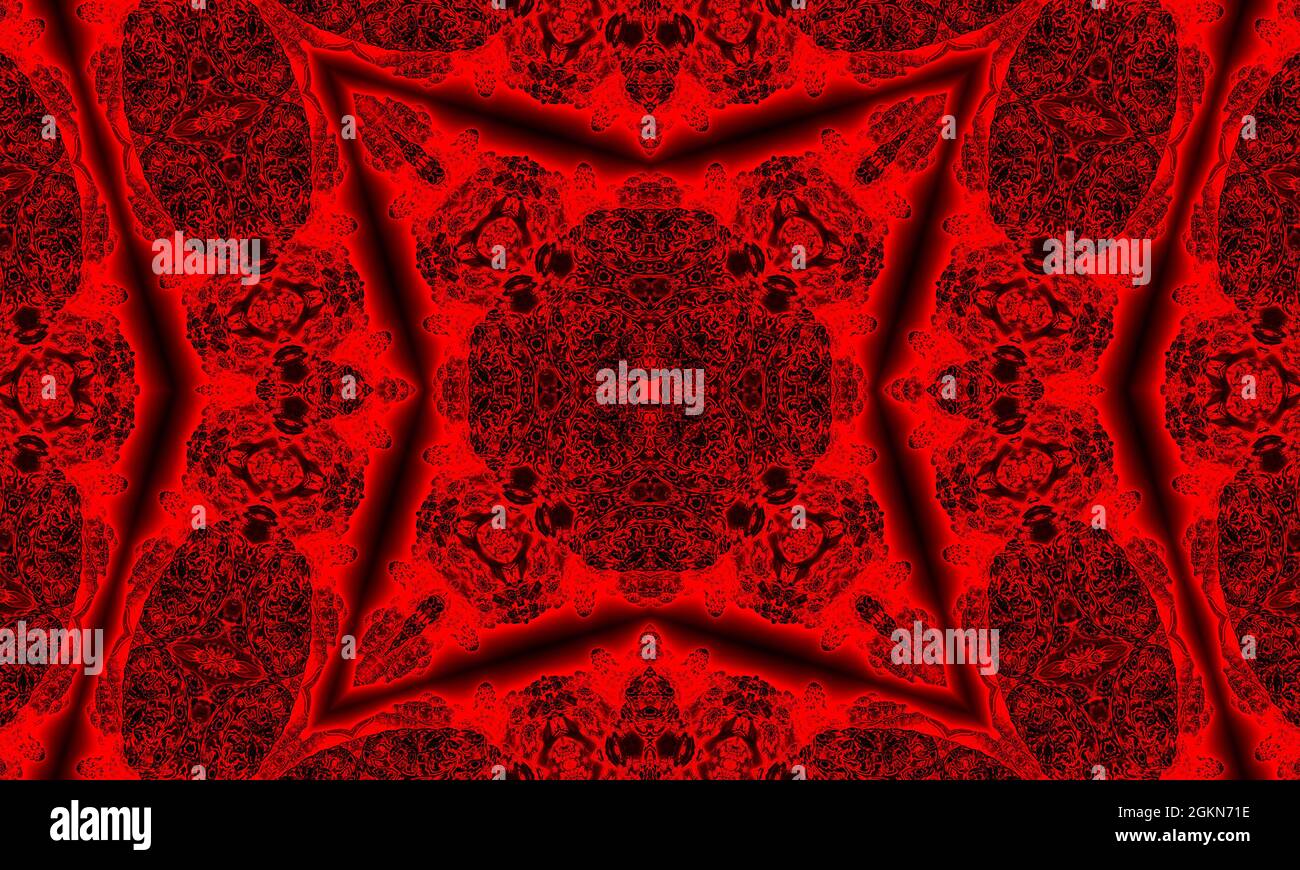 Kaleidoscope background. Abstract fractal shapes. Beautiful satanic ...