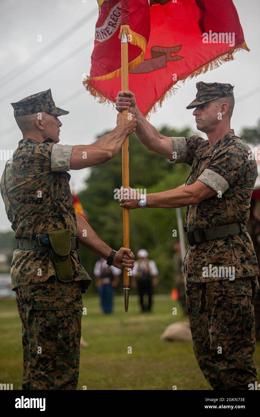 U.S. Marine Corps Sgt. Maj. Rafael C. Vargas, left, sergeant major of ...